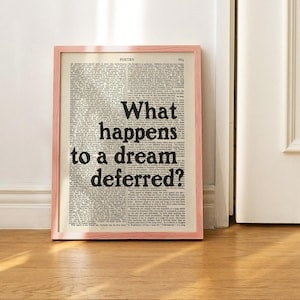 Langston Hughes Quote, Instant Download, Harlem, Reading Nook Decor ...