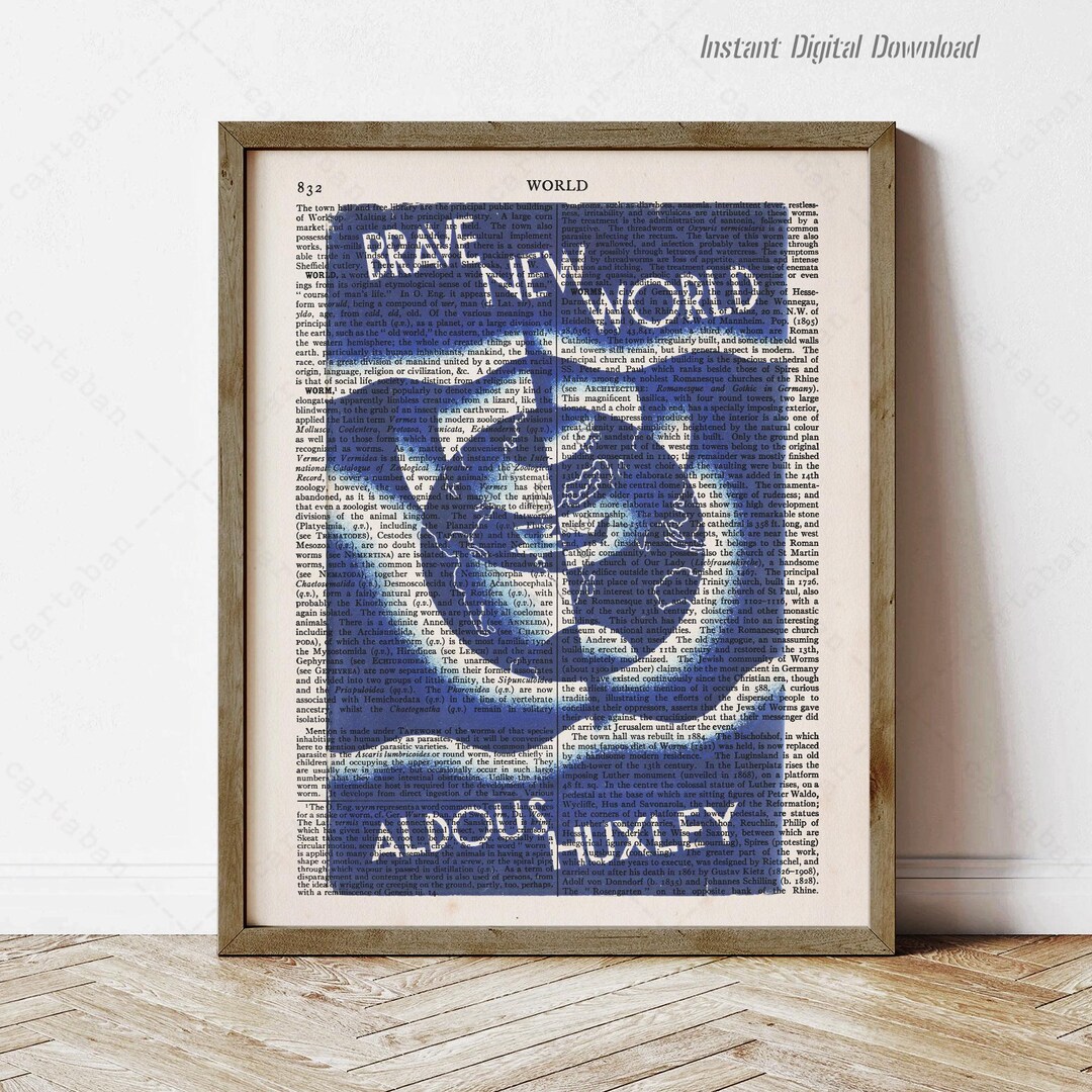 Brave New World by Aldous Huxley, Instant Download, Literary Art Poster ...
