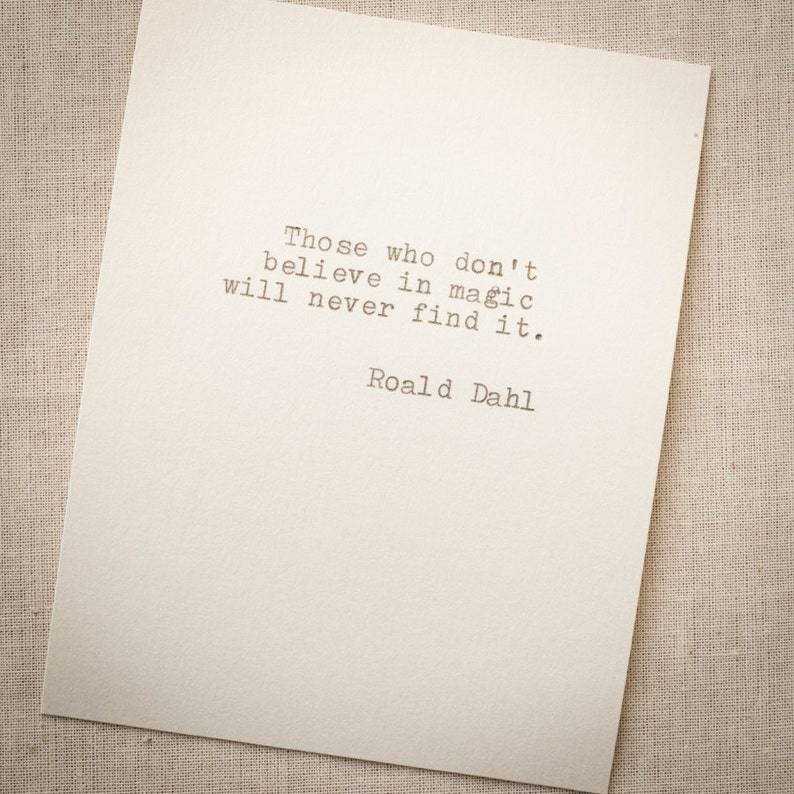 Roald Dahl Typewriter Quote Hand Mini Typewriter Quote - Etsy