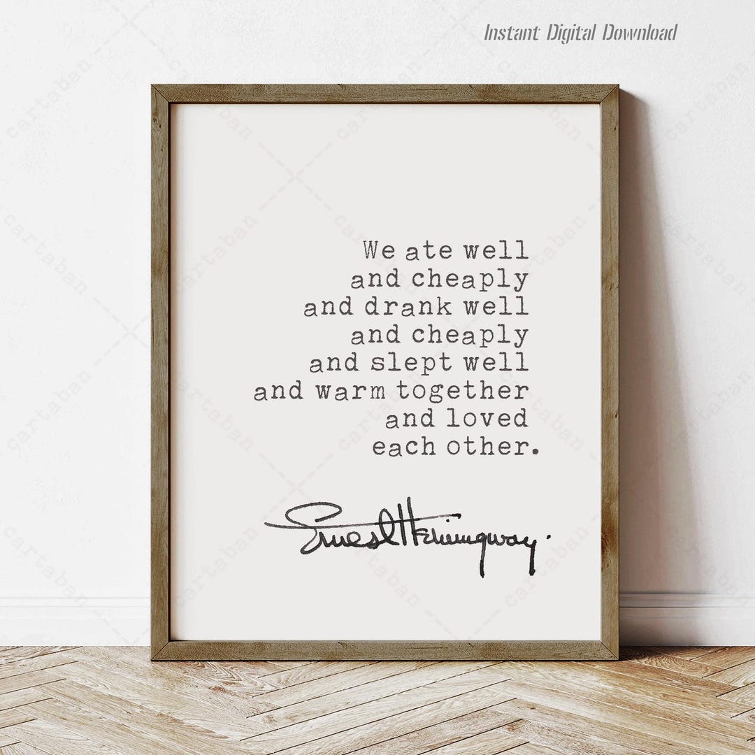 Ernest Hemingway Quote, A Moveable Feast (instant Digital Download) - Etsy
