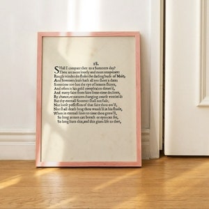 Shall I Compare Thee to a Summers Day? William Shakespeare, Sonnet 18 ...