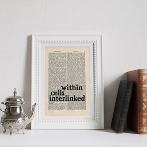 Within Cells Interlinked Quote on an Antique Page, Vladimir Nabokov ...