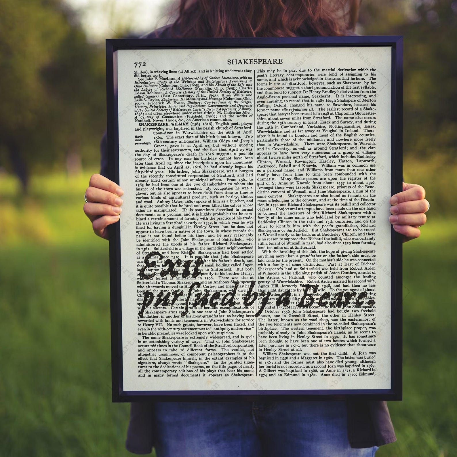 Shakespeare Quote, Exit Pursued by a Bear (instant Digital Download) - Etsy
