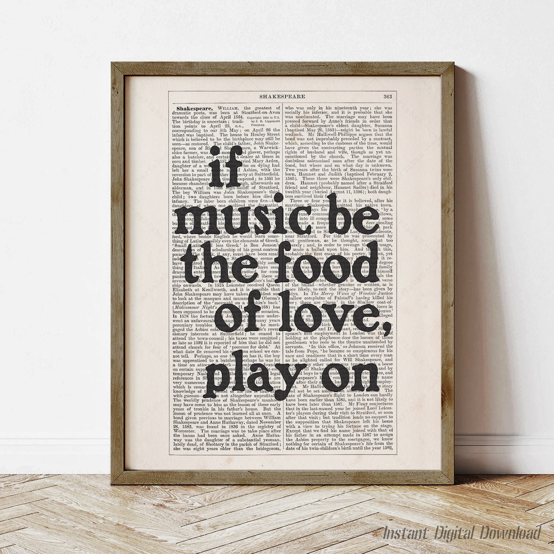 Shakespeare Quote, Twelfth Night, Instant Download, Wall Art Reading ...
