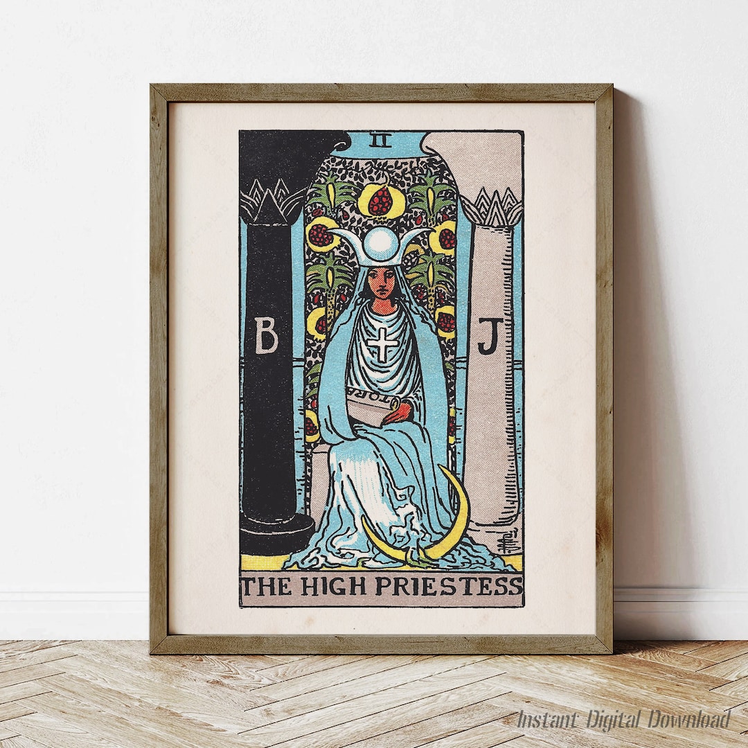 High Priestess Tarot Card, Rider Waite Smith Deck, RWS Poster (instant ...