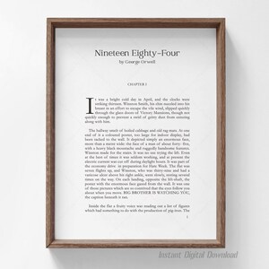 1984 Poster, Digital Download, Book Lovers Gifts, Print Locally, First ...
