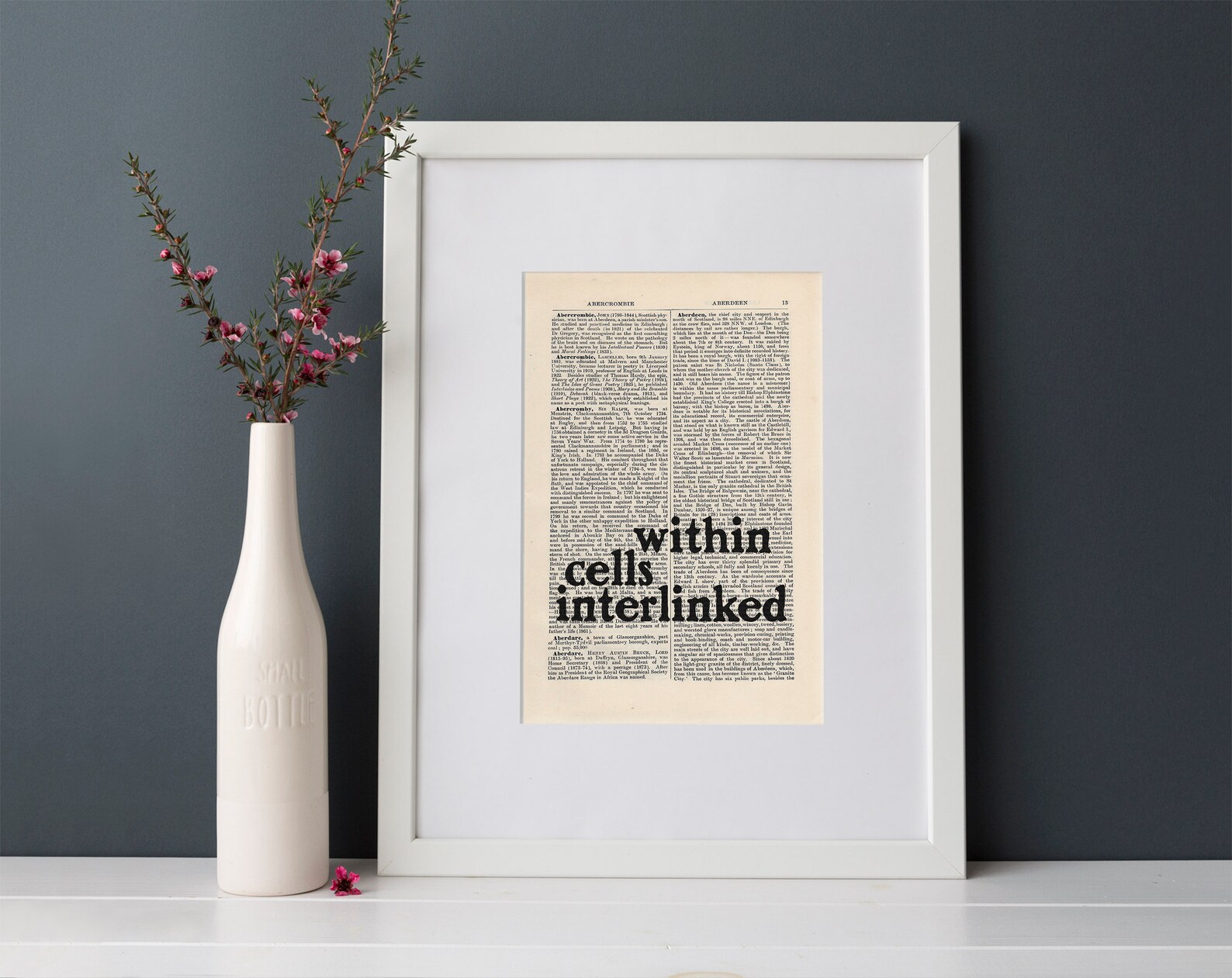 Within Cells Interlinked Quote on an Antique Page Vladimir | Etsy