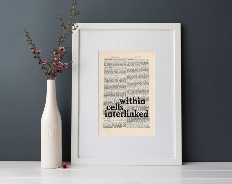 Within Cells Interlinked Quote on an Antique Page Vladimir | Etsy