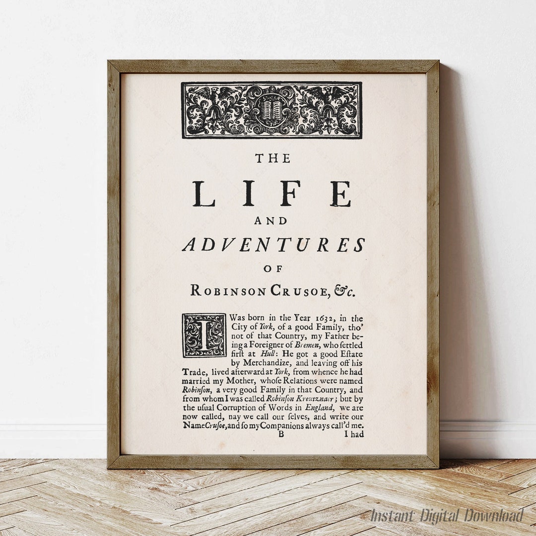 Robinson Crusoe by Daniel Defoe, Book Lovers Gifts, Digital Download ...