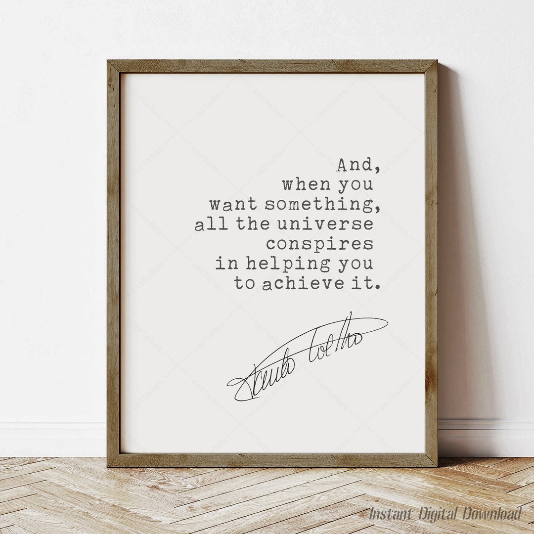 Paulo Coelho Quote the Alchemist, Book Lovers Gifts, Downloadable Print, And, When You Want ...