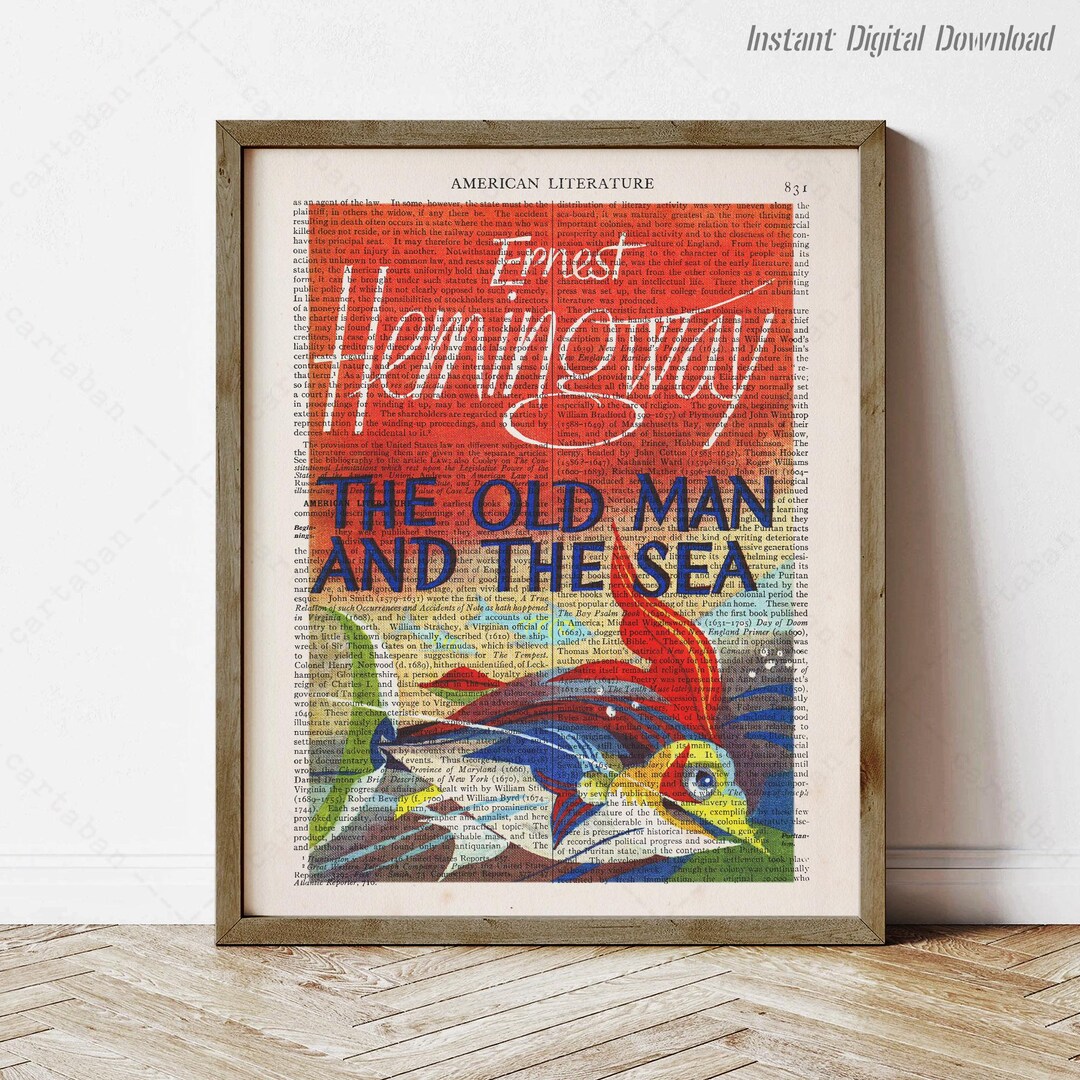 Ernest Hemingway the Old Man and the Sea Poster (instant Digital ...