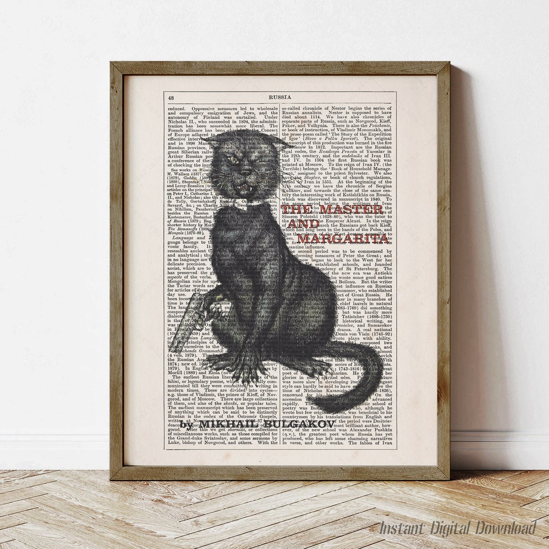 The Master and Margarita by Bulgakov, Cat Poster, Digital Download - Etsy
