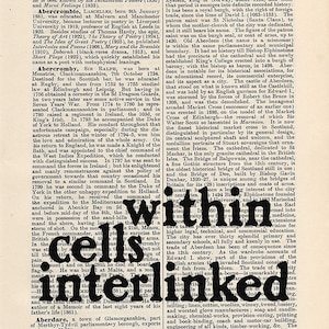 Within Cells Interlinked Quote on an Antique Page, Vladimir Nabokov ...