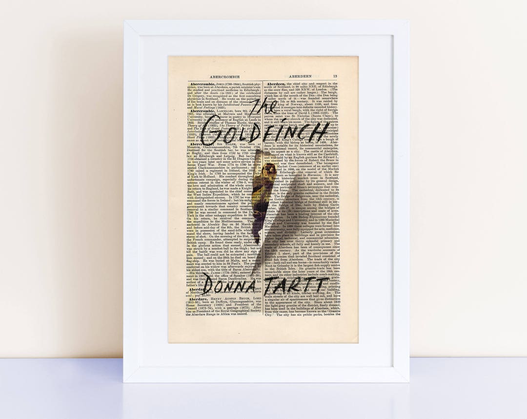 The Goldfinch by Donna Tartt Print on an Antique Page, Book Cover Art ...