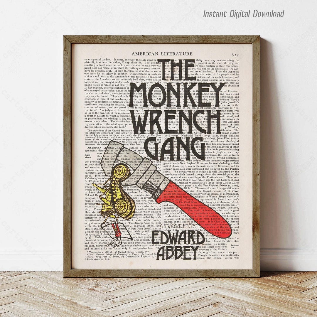 The Monkey Wrench Gang Poster, Edward Abbey Book Cover Art (instant ...
