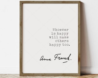 Inspirational Anne Frank Quote Printable Wall Art | Literary Digital ...