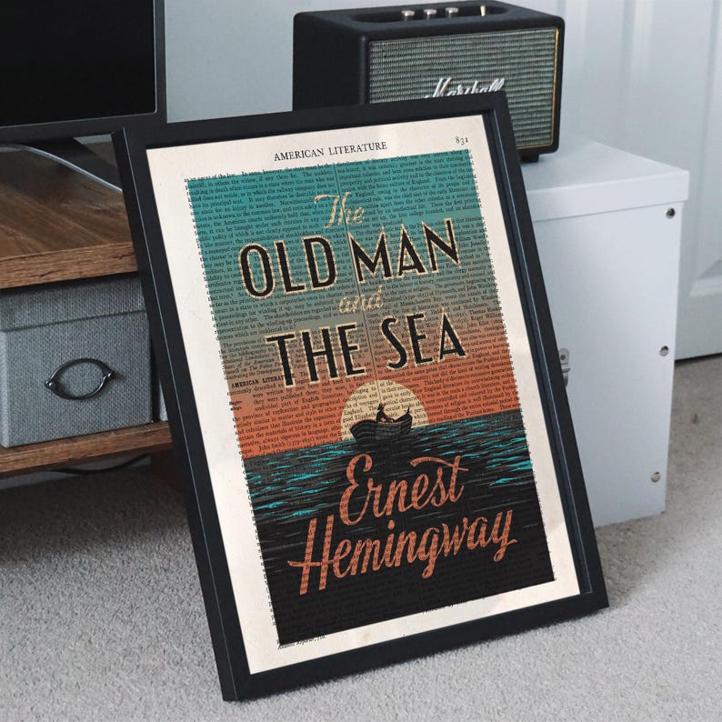 The Old Man and the Sea Poster, Ernest Hemingway, Literary Gifts ...