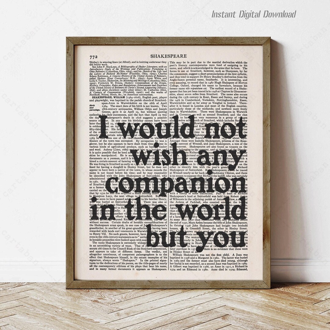 Shakespeare Quote, the Tempest Wall Art (instant Digital Download) - Etsy