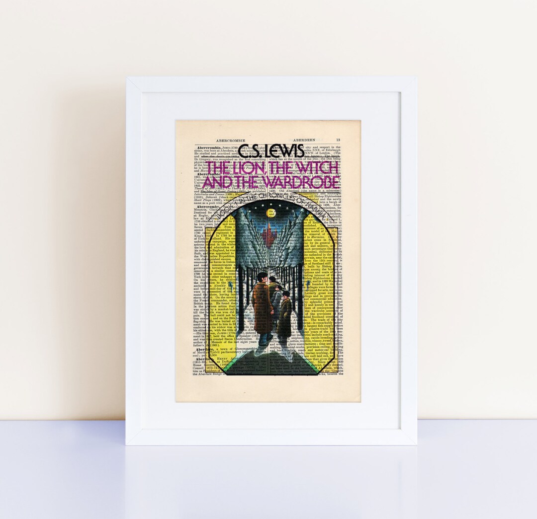 The Lion the Witch and the Wardrobe by CS Lewis Print on an - Etsy