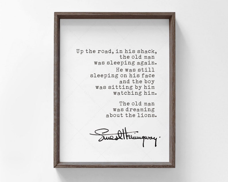 Ernest Hemingway Quote Motivation Poster Digital Download | Etsy