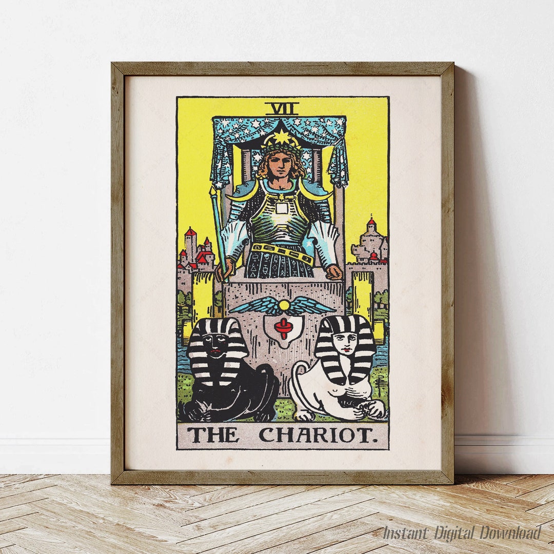 The Chariot Tarot Card, Rider Waite Smith Deck, RWS Poster (instant ...