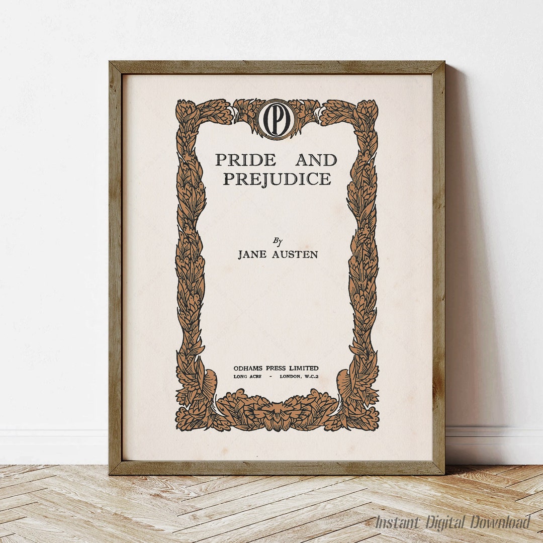 Pride and Prejudice by Jane Austen, 1930s Title Page Poster, Digital ...
