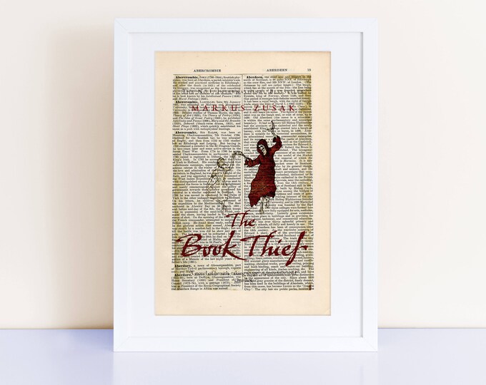 The Book Thief by Markus Zusak Print on an Antique Page Book - Etsy