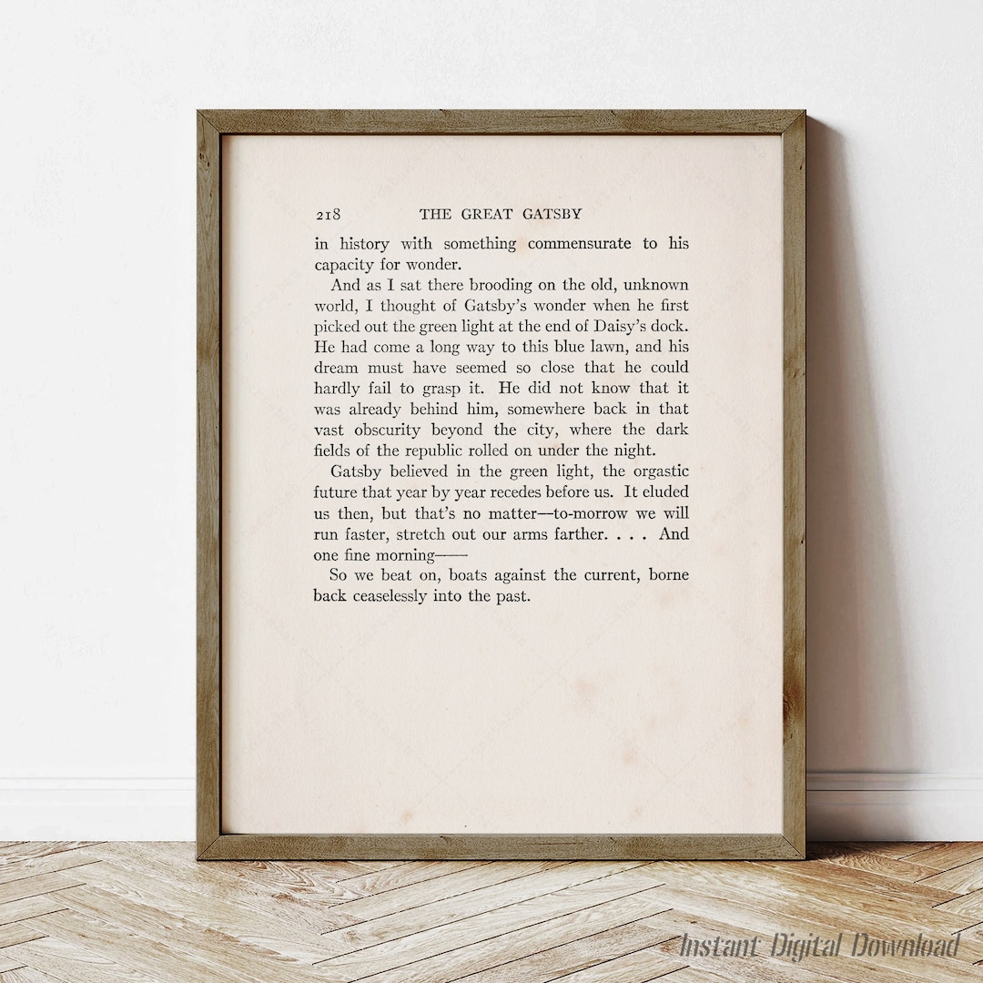 The Great Gatsby by F Scott Fitzgerald, Book Lovers Gifts, Digital ...