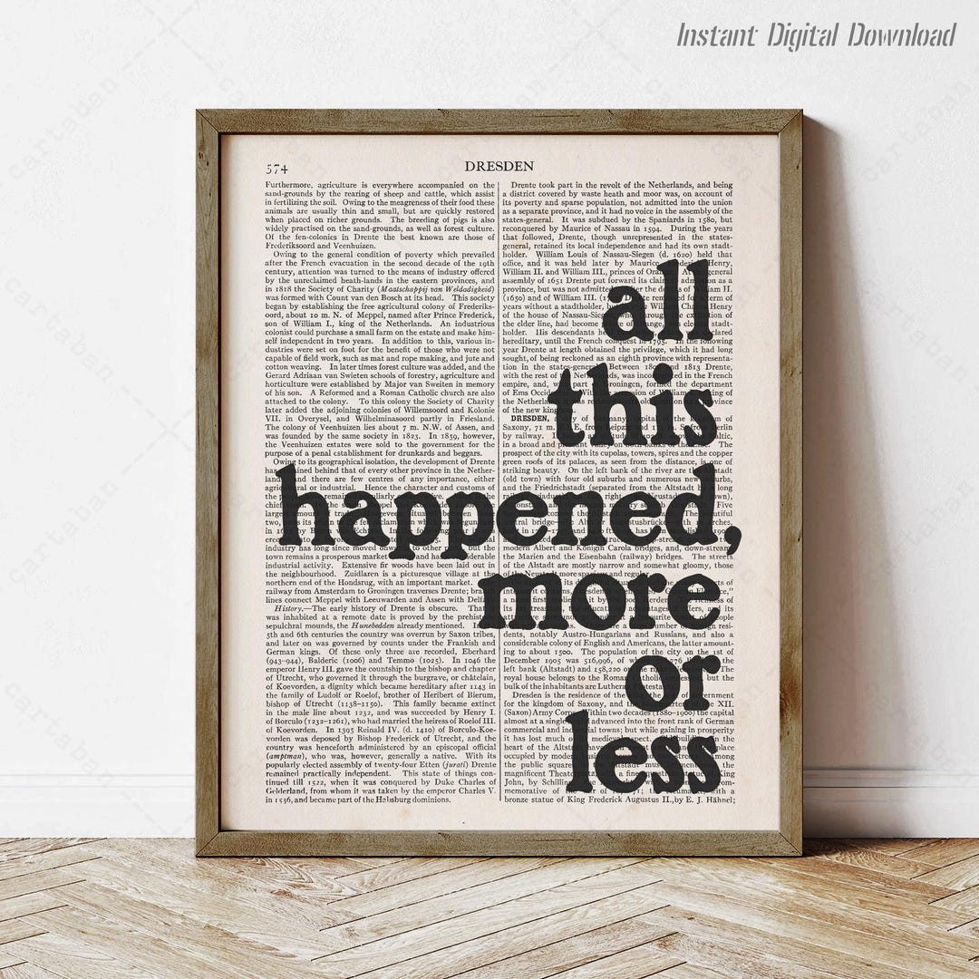 Kurt Vonnegut Quote, Slaughterhouse-five, Instant Download, Print ...