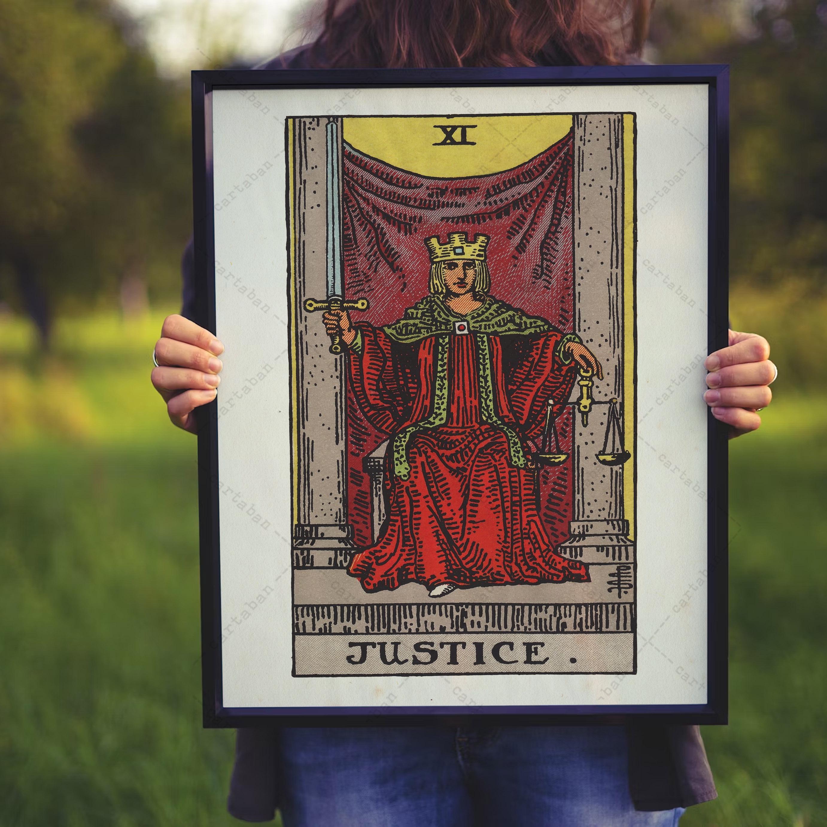Justice Tarot Card, Rider Waite Smith Deck, RWS Poster (instant Digital ...