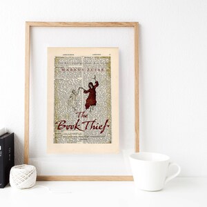 The Book Thief by Markus Zusak Print on an Antique Page, Book Cover Art ...