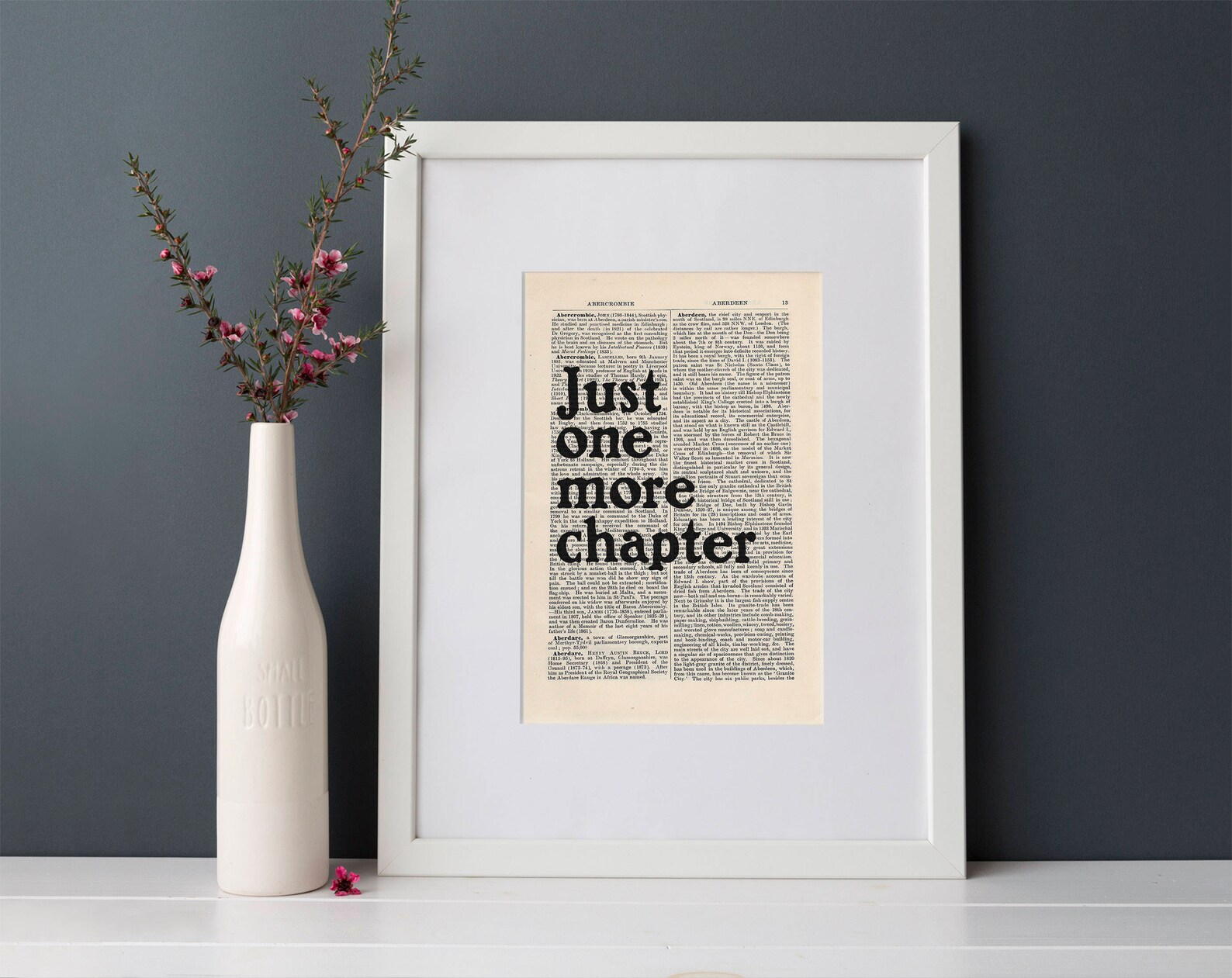 Just One More Chapter Print on an Antique Page Book Lovers | Etsy