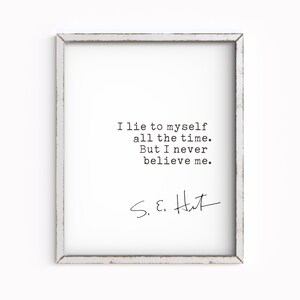 The Outsiders Quote SE Hinton Print Book Lovers Gifts | Etsy