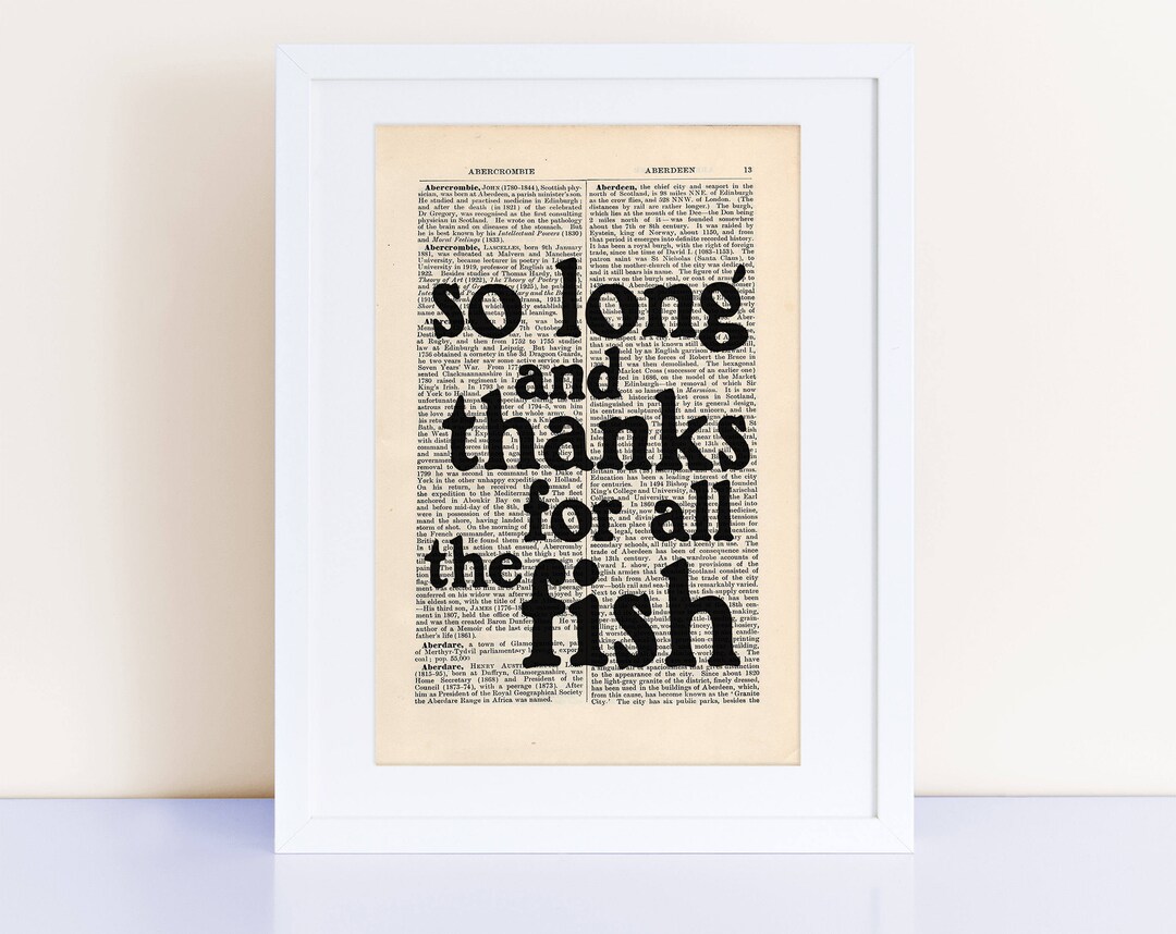 Hitchhiker's Guide to the Galaxy Quote Print on an Antique - Etsy