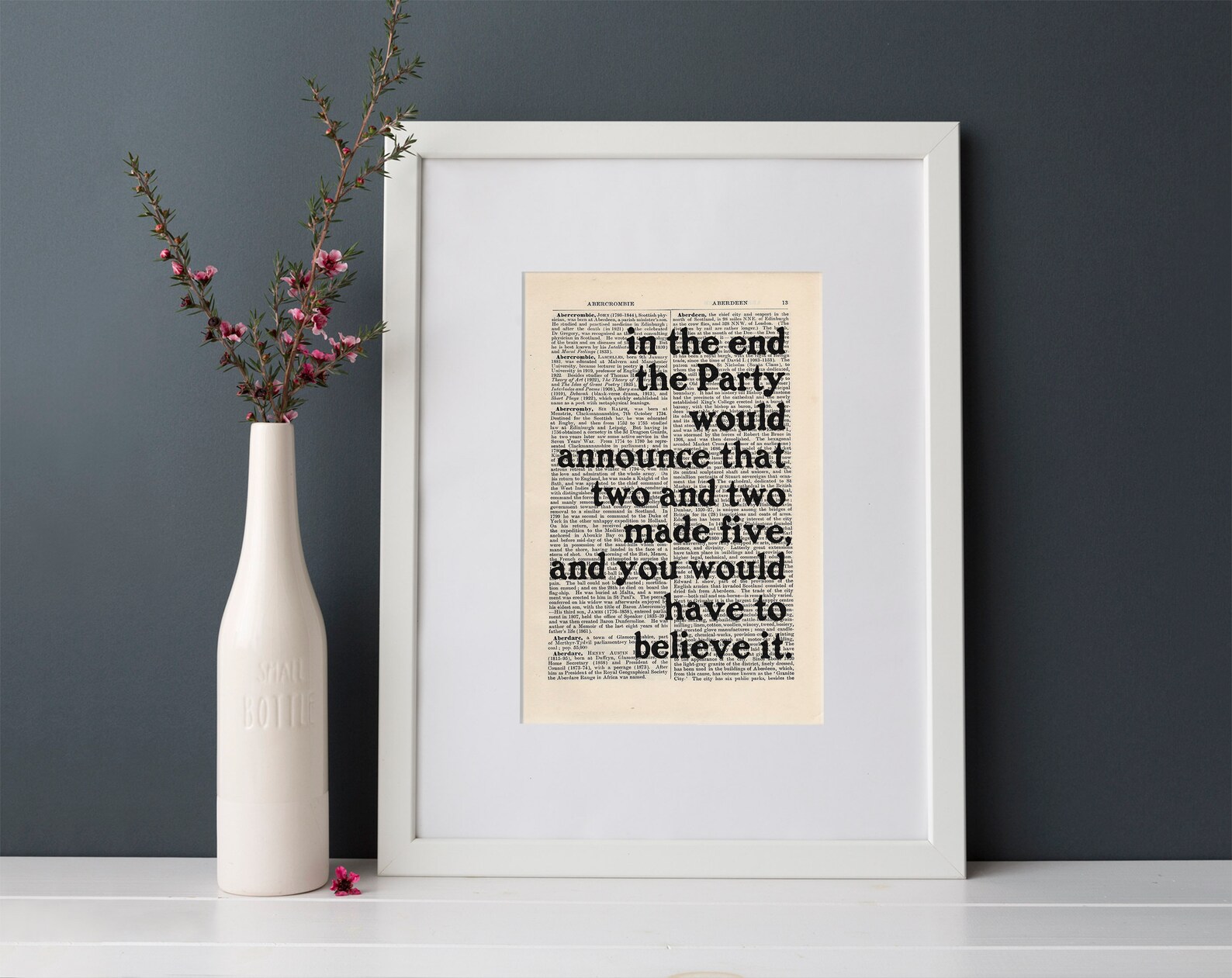George Orwell 1984 Quote Print on an Antique Page in the End - Etsy