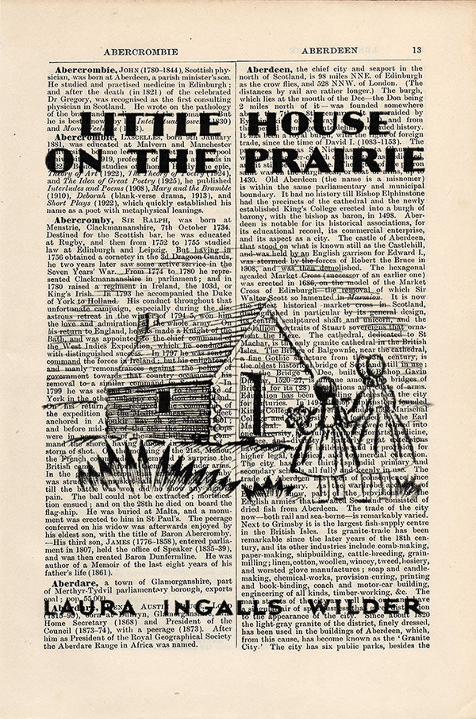 Little House on the Prairie by Laura Ingalls Wilder Print on - Etsy