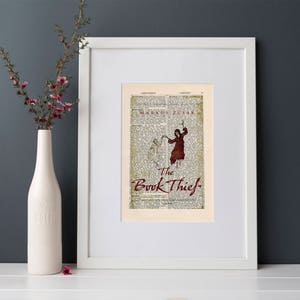 The Book Thief by Markus Zusak Print on an Antique Page, Book Cover Art ...