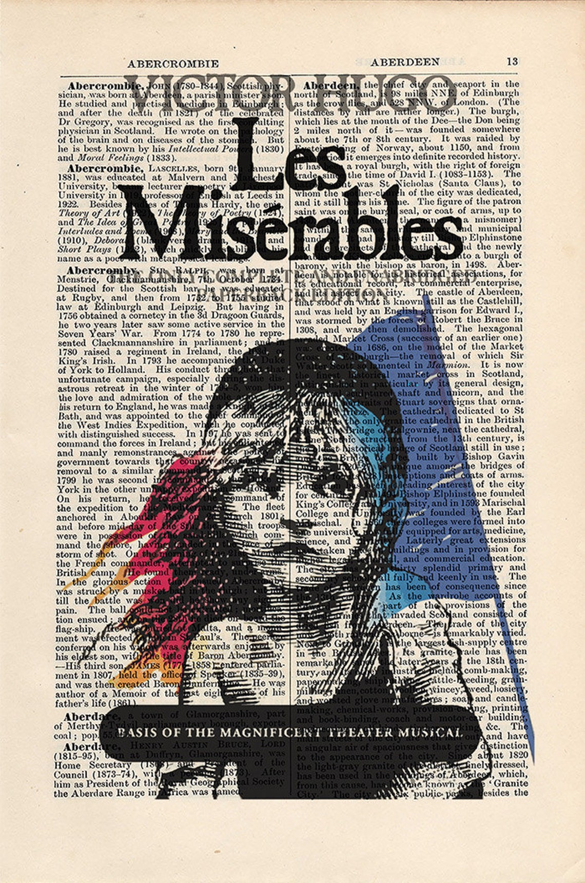 Les Miserables by Victor Hugo Print on an Antique Page Book - Etsy