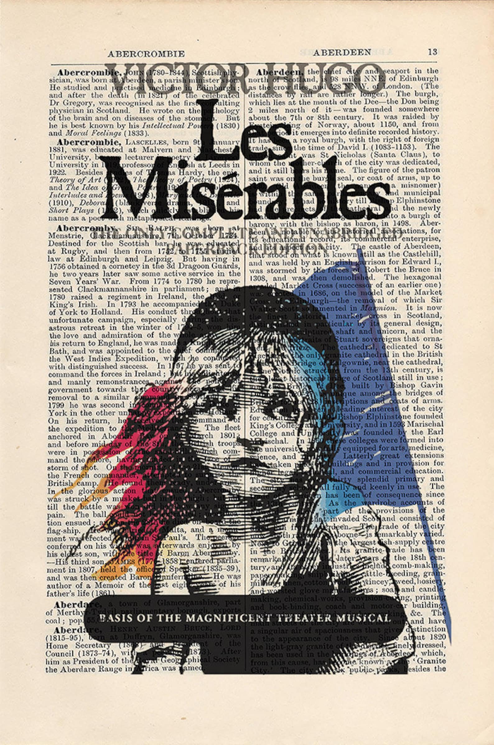 Les Miserables by Victor Hugo Print on an Antique Page Book - Etsy