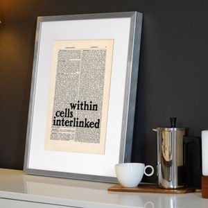 Within Cells Interlinked Quote on an Antique Page, Vladimir Nabokov ...