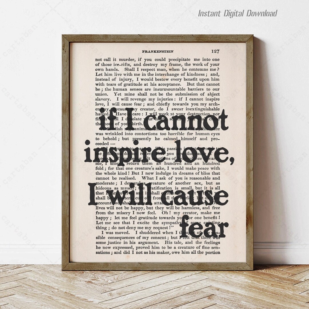 Frankenstein Quote, Mary Shelley Literary Art (instant Digital Download ...
