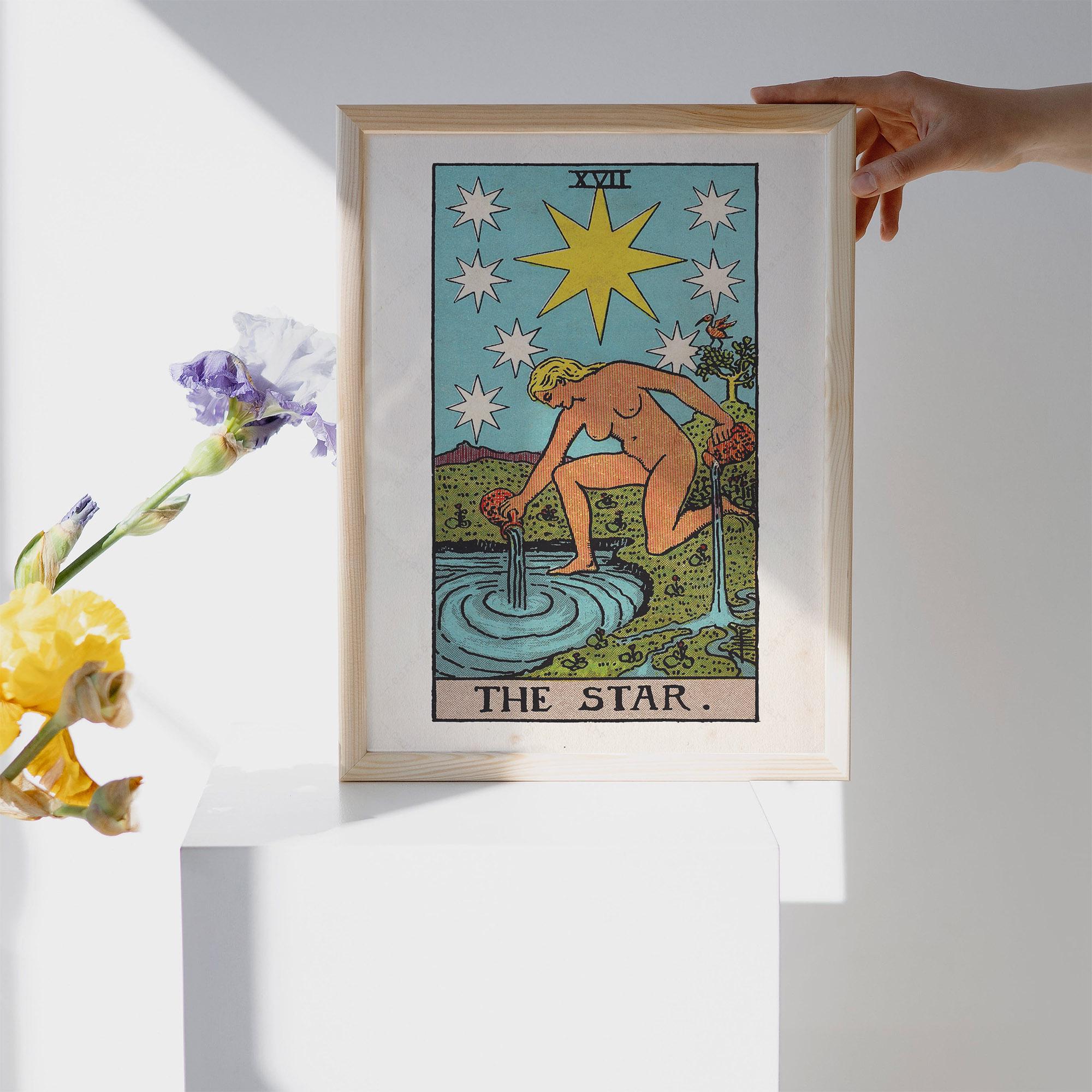 The Star Tarot Card, Rider Waite Smith Deck, RWS Poster (instant ...
