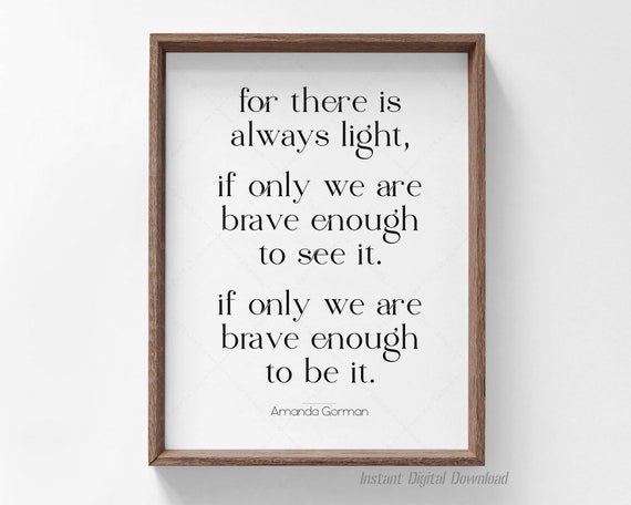 Amanda Gorman Typography Printable Inspirational Quote Art - Etsy