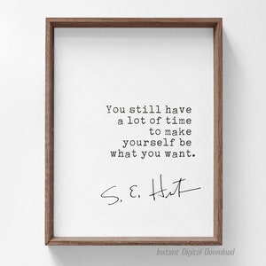 The Outsiders Quote SE Hinton Print, Book Lovers Gifts, Printable Wall ...