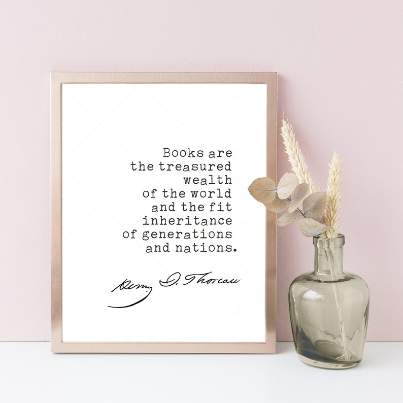 Henry David Thoreau Quote Walden Book Lovers Gifts - Etsy
