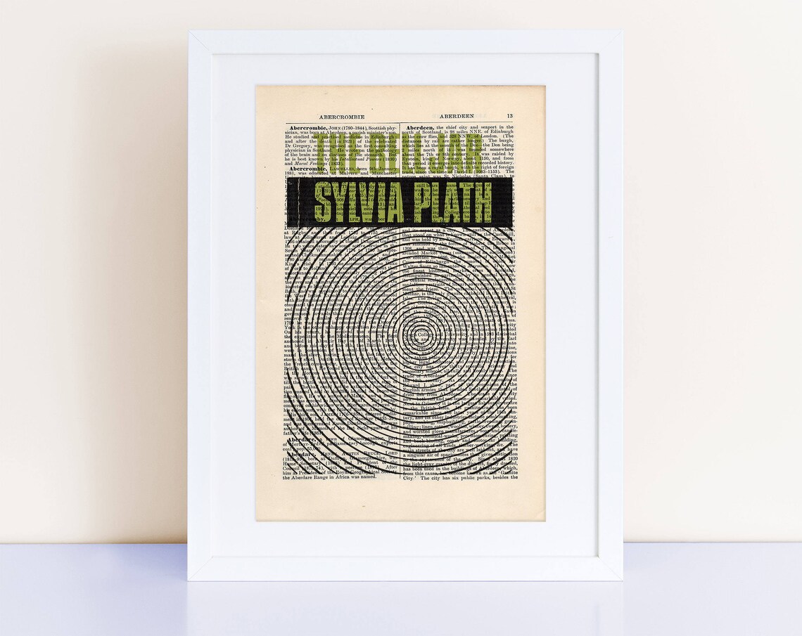 Sylvia Plath the Bell Jar Print on an Antique Page Book Cover | Etsy