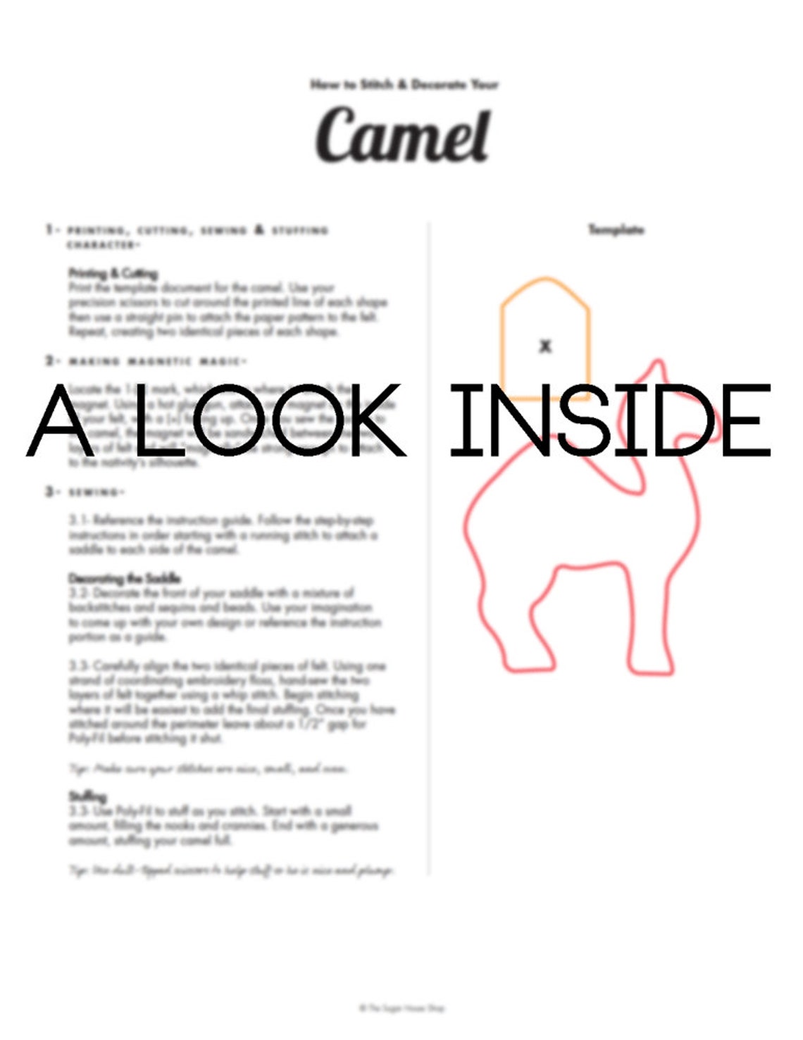 Christmas Nativity Scene Camel Add-on Pattern Christmas - Etsy Canada