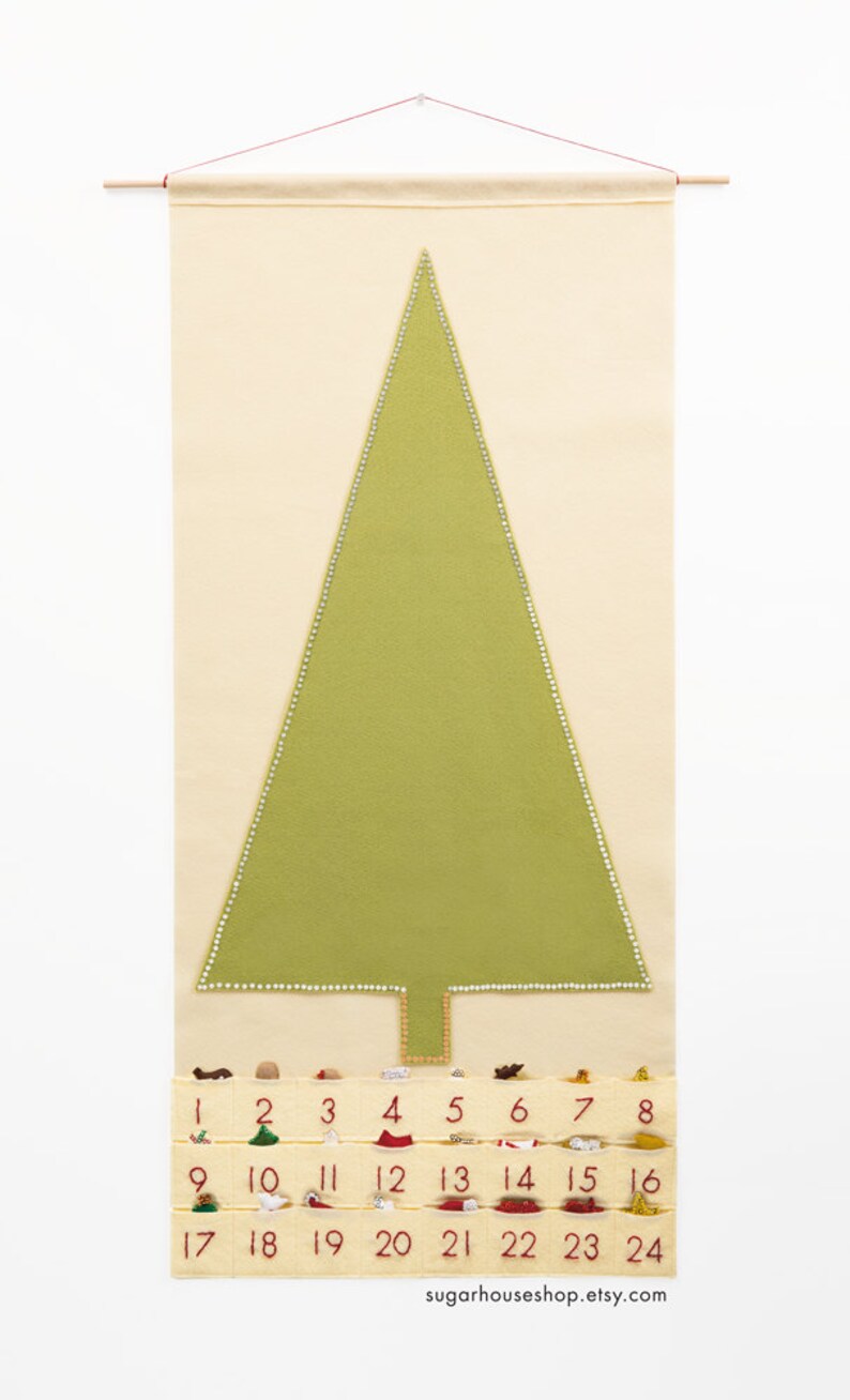 Christmas Tree Advent Calendar Pattern – Felt Ornaments (digital ...