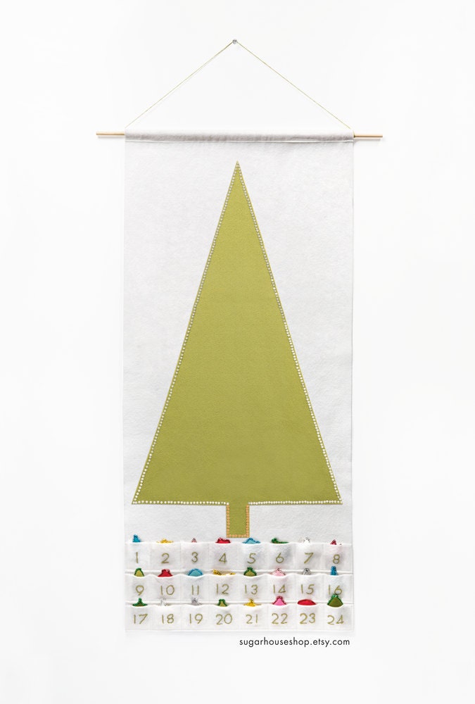 Christmas Tree Advent Calendar Pattern Modern Countdown | Etsy