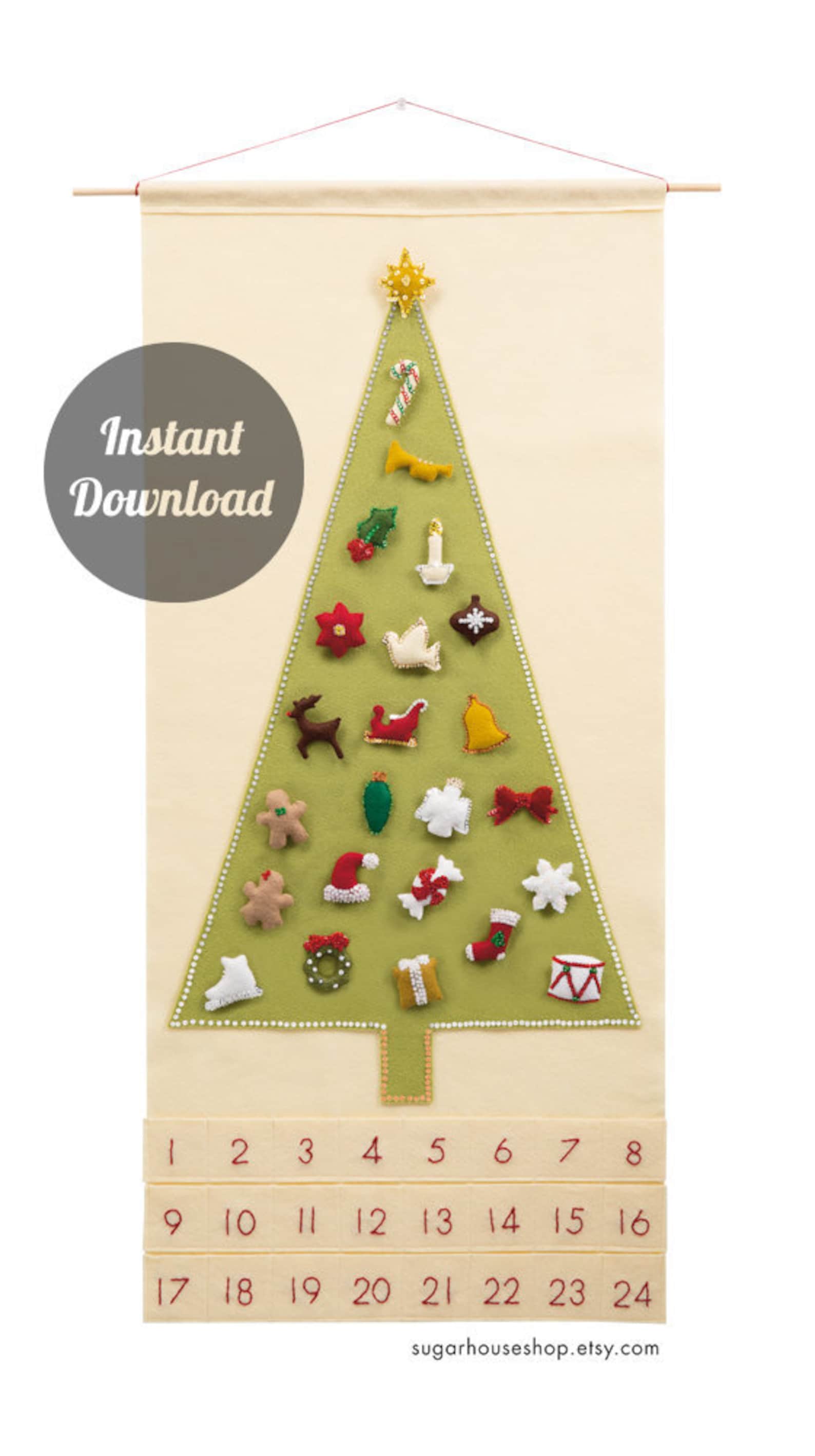 Christmas Tree Advent Calendar Pattern – Felt Ornaments (digital ...